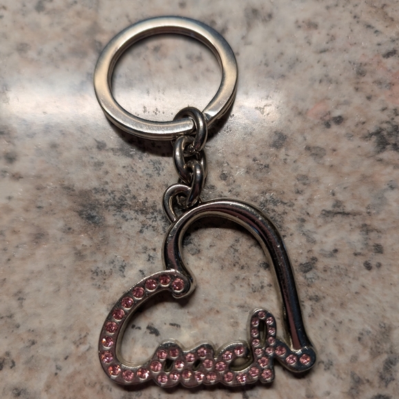 Coach | Accessories | Coach Signature Pave Crystal Heart Keychain ...